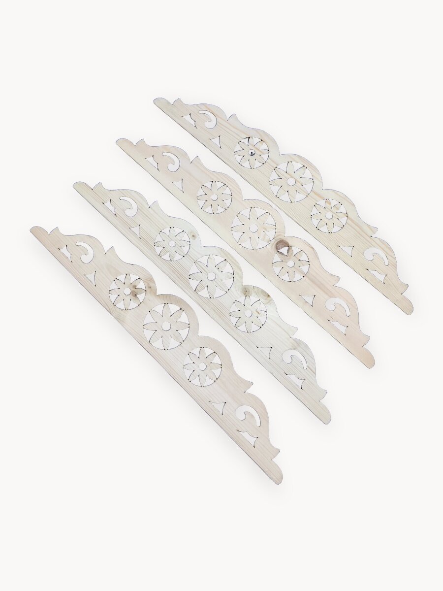 Наличники декоративные "Цветы" деревянные резные Арт-Вагонка 4 шт.