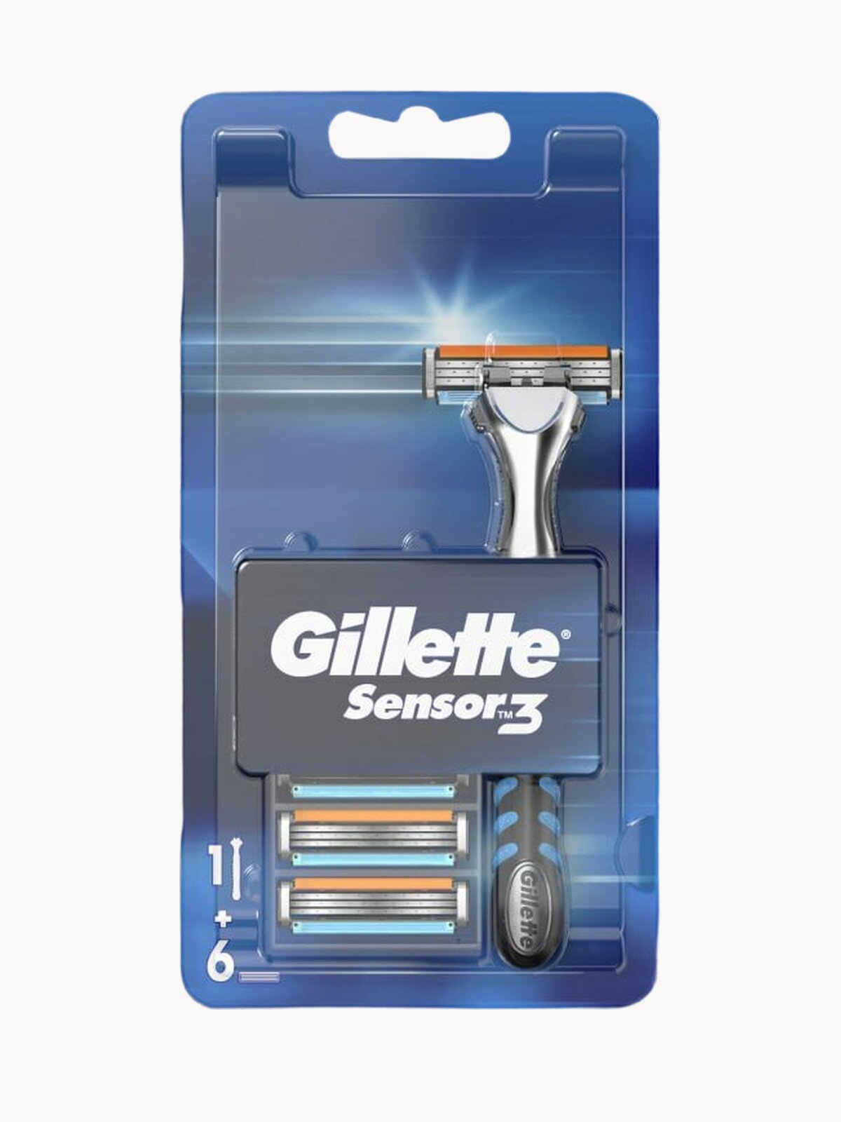 Gillette Sensor3 Мужская Бритва,6 сменных кассет c 3 лезвиями