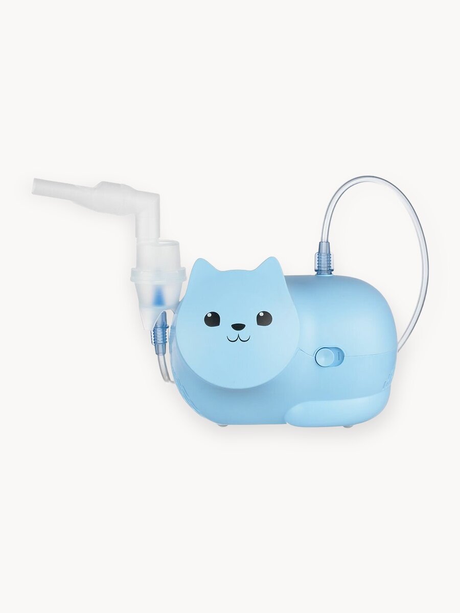 Ингалятор компрессорный OMRON Neko Kat голубой, в форме игрушки