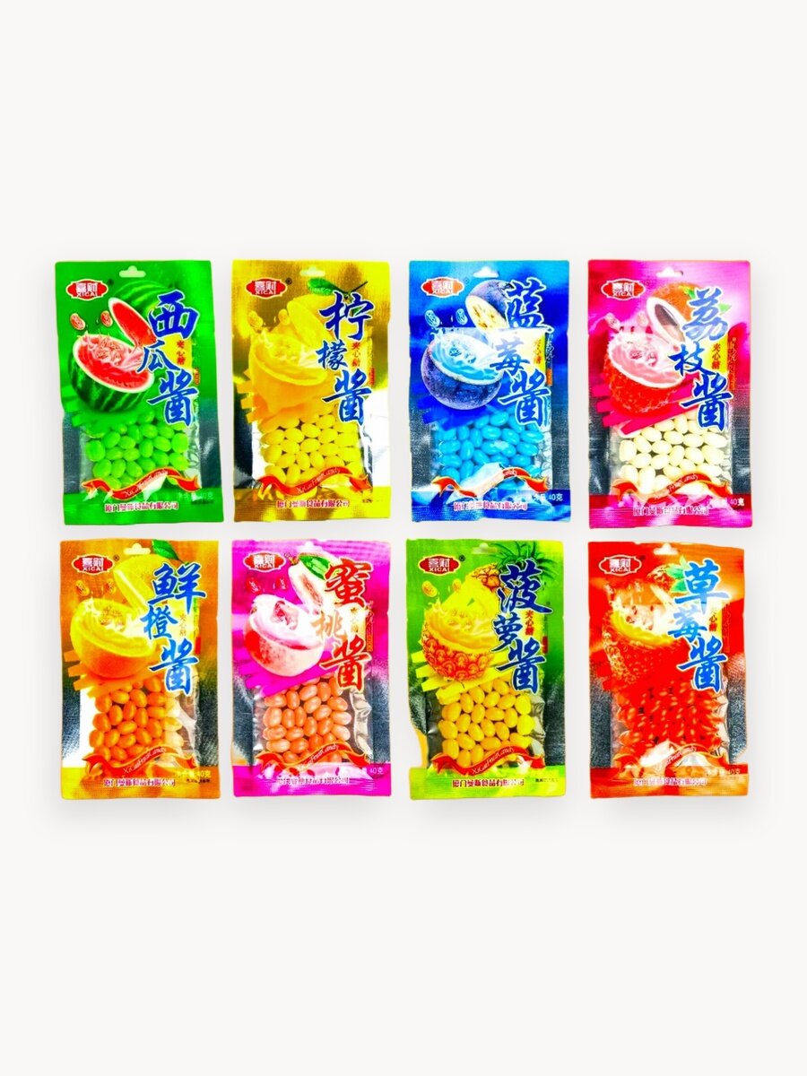 Китайские жевательные конфеты, сладкие бобы джели 8шт