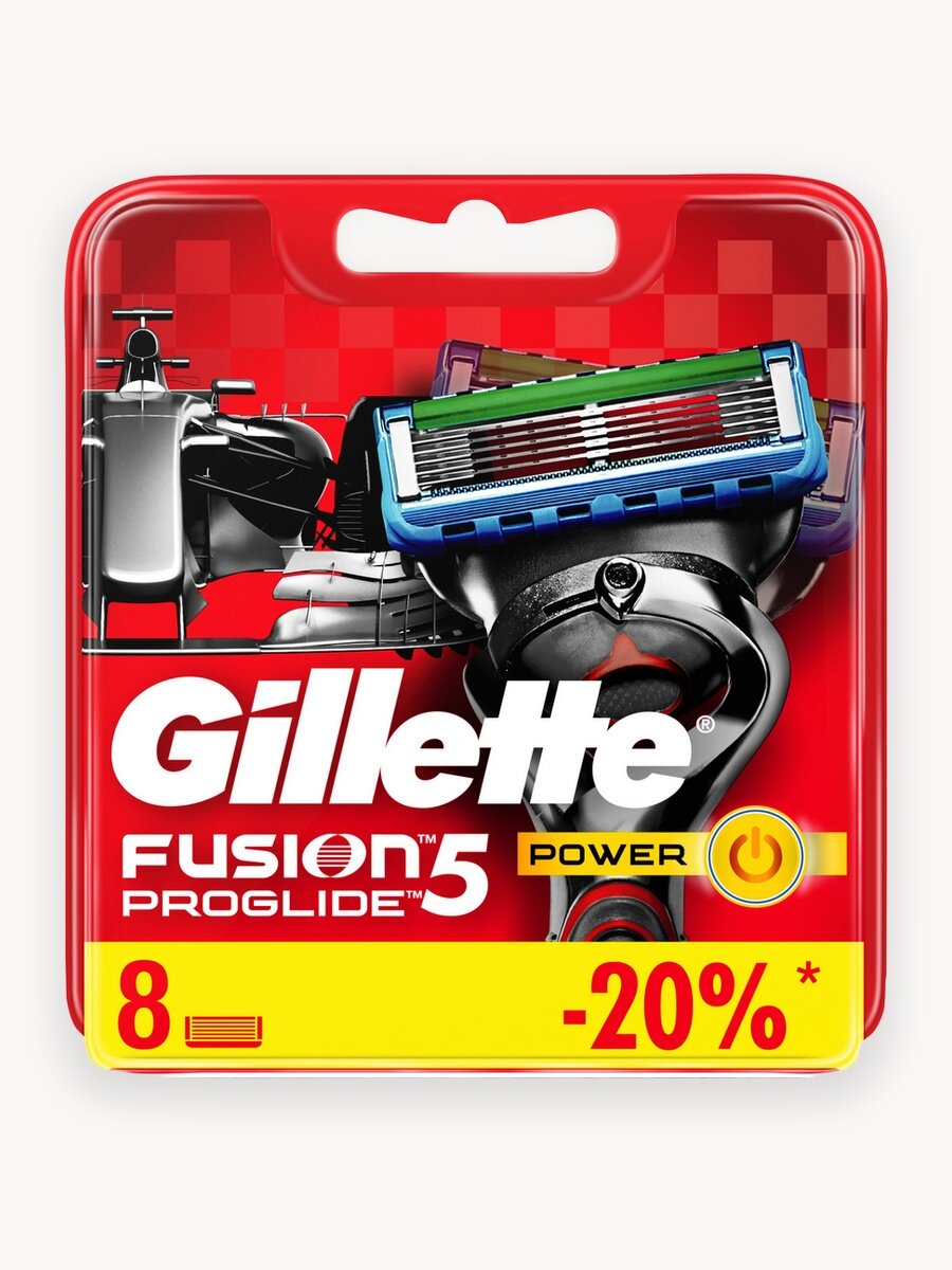 Сменные кассеты Gillette Fusion5 ProGlide Power, 8 шт.
