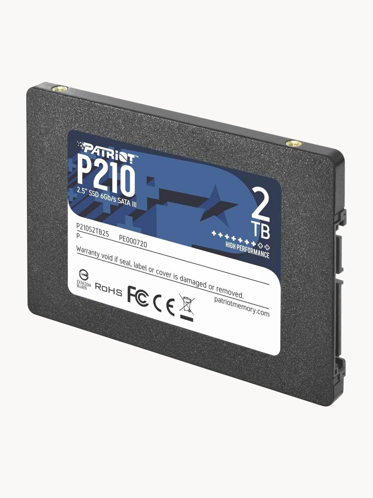 SSD накопитель Patriot P210 P210S2TB25 2ТБ, 2.5", SATA III, SATA