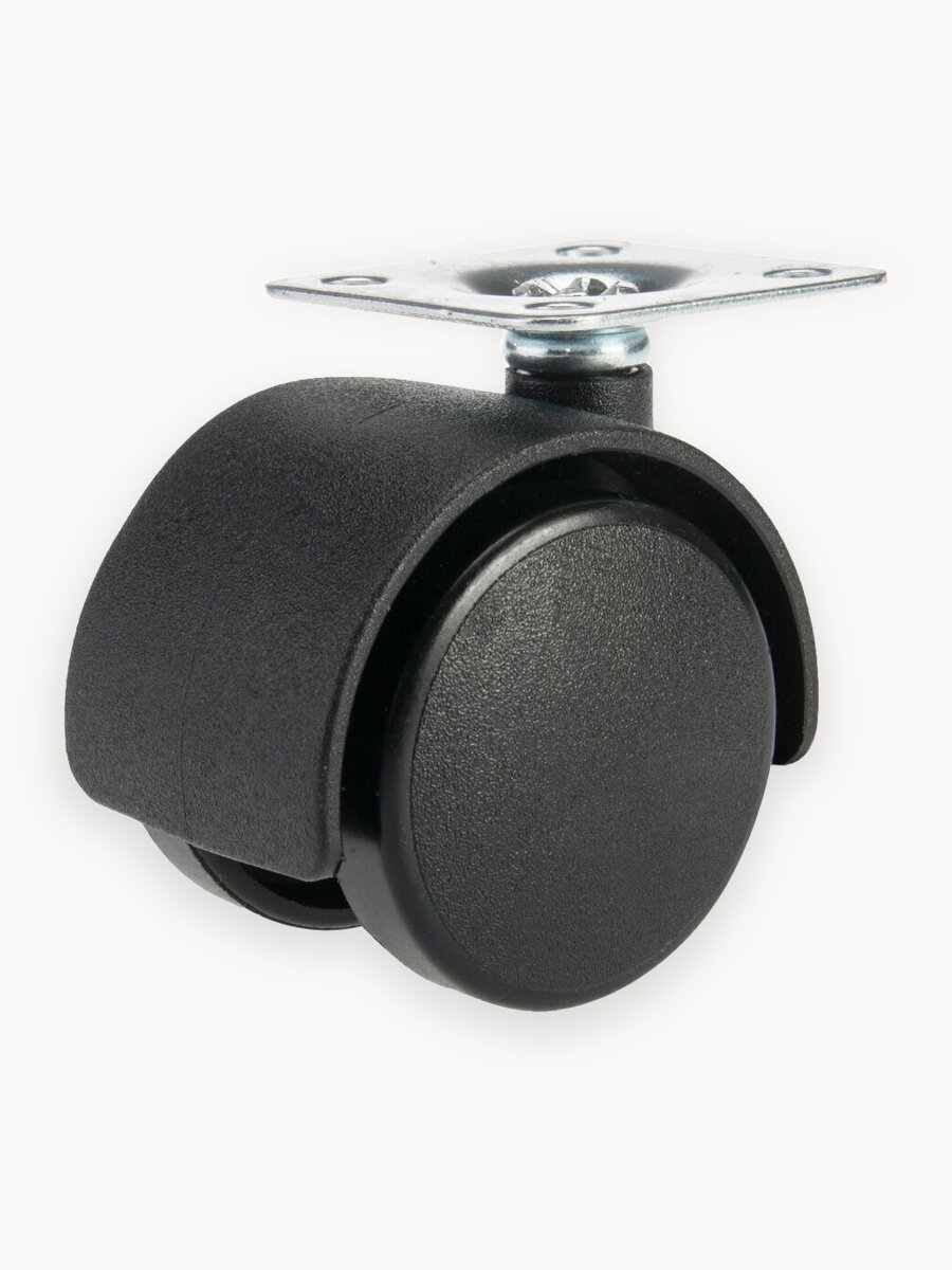 Колесики для мебели, колеса для кресла, дивана, тумбочки универсальные пластиковые набор 4 штуки, d35мм черные, WBZ (ВБЗ), 533090