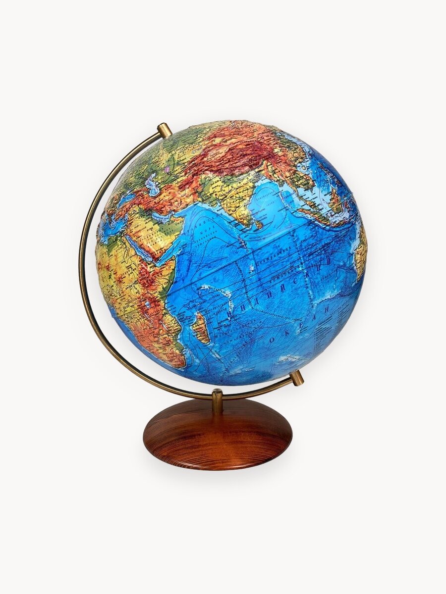 Интерактивный глобус Земли Globen физико-политический, рельефный, 320мм, на дерев. подставке, подсветка от USB + VR очки