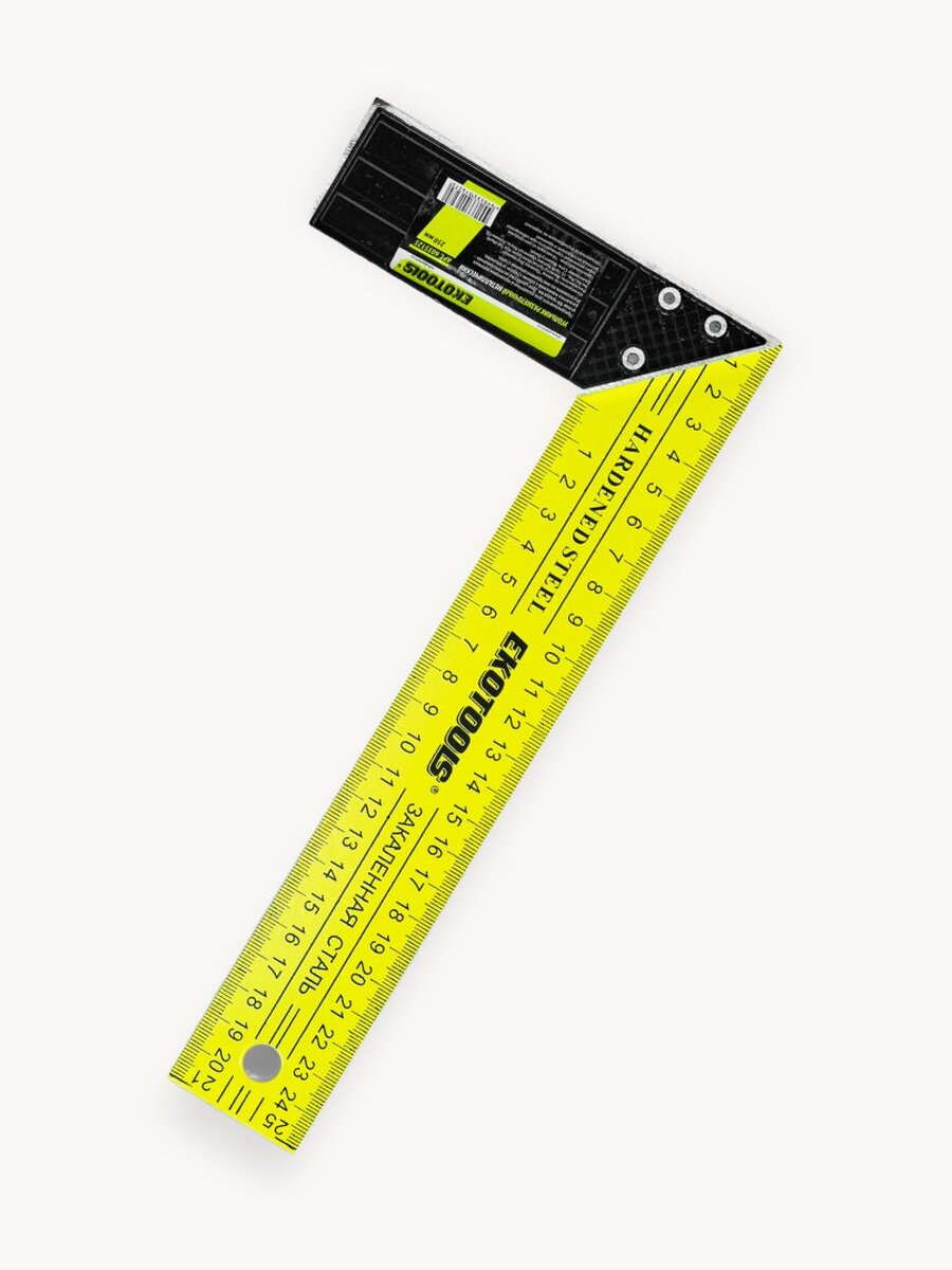 Угольник строительный столярный металлический 25 см, EKOTOOLS