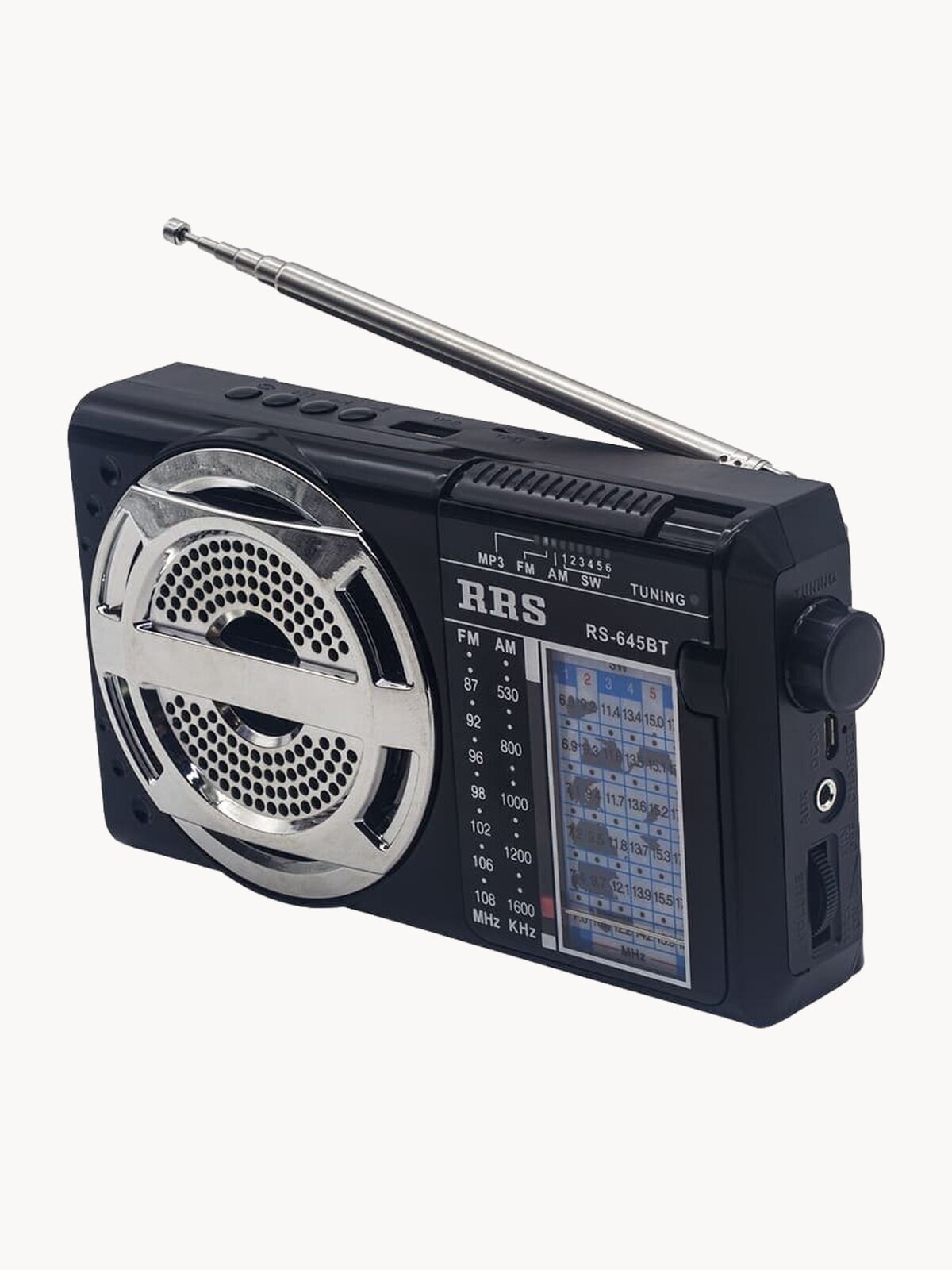 Радиоприемник RRS 645BT блютуз+фонарик AM, FM, SW