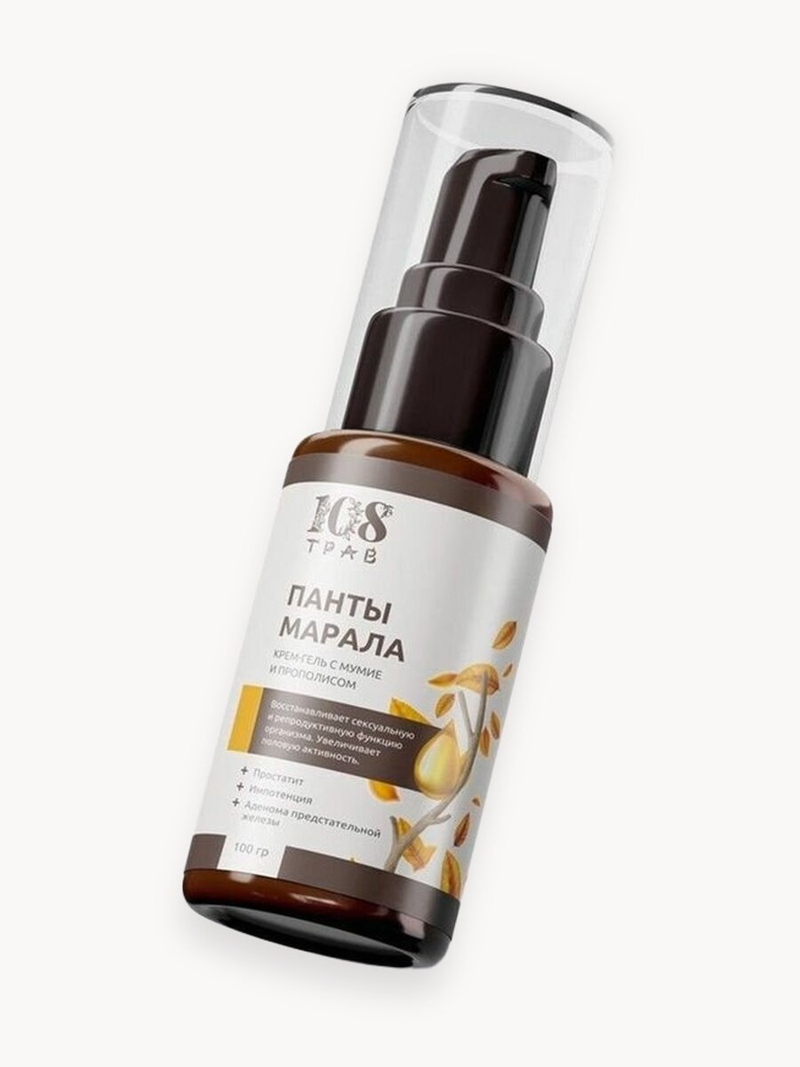 Крем гель для потенции с пантами марала, мумие и прополис, профилактика простатита и аденомы простаты, повышение либидо