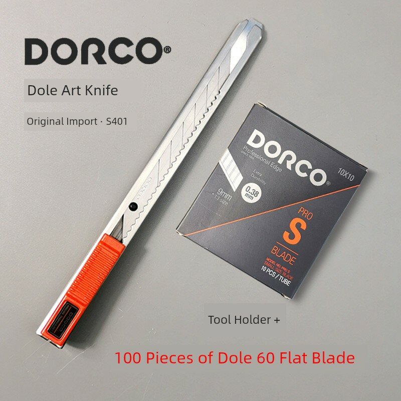 DORCO Корейский импортный набор ножей 60° для утилитарных работ 16 см рукоятка 10,9 см лезвие + 100 шт 60° лезвий