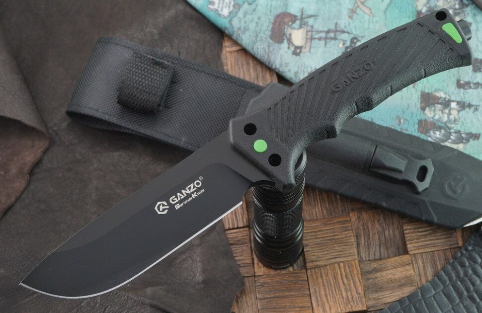 Нож выживания Ganzo G8012V2-BK
