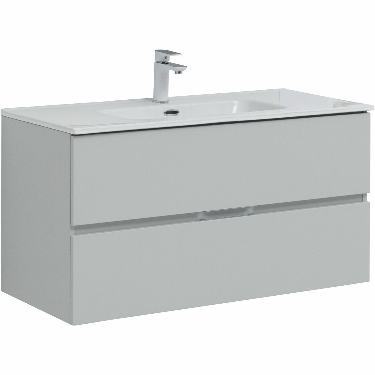 Тумба с раковиной Aquanet (Акванет) Алвита New 100 2 ящика, серый 00277520
