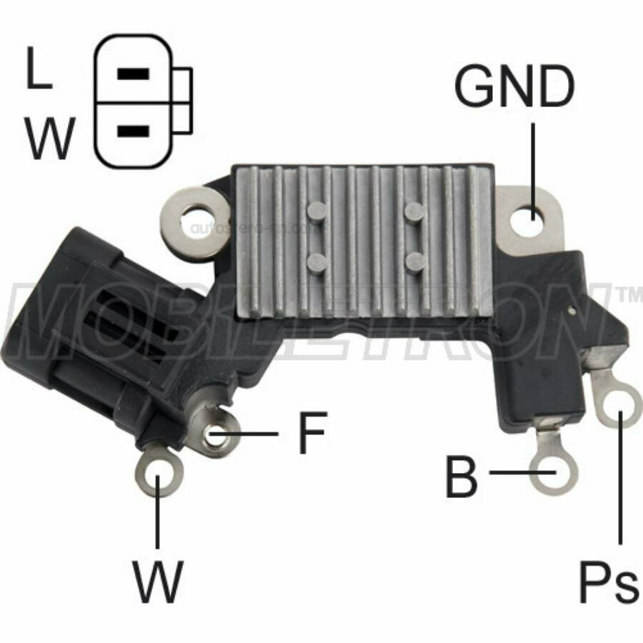 MOBILETRON VRH200041 Реле-регулятор генератора Opel Astra, Corsa, Vectra 1.7D, TD, DI, DTI, CDTI 91- (Hitachi 14.5V)