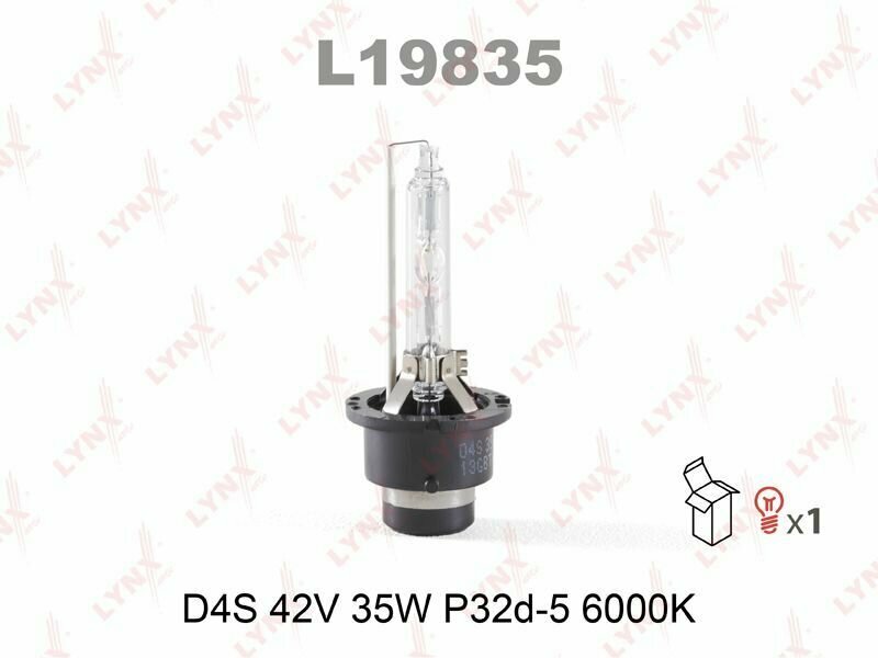 Lynx лампа ксенон d4s, 6000k, 35w, 1 шт l19835