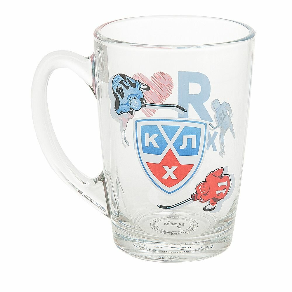 Кружка стеклянная "КХЛ", 300мл.