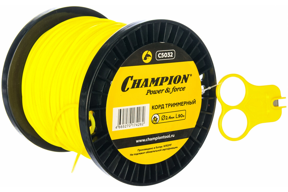 Корд трим. CHAMPION Star 2.4мм* 90м (звезда)+нож C5032 СКЛ.