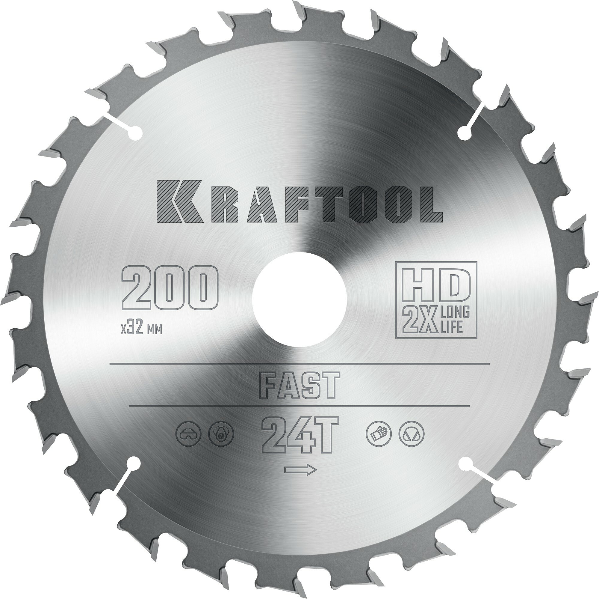 KRAFTOOL Fast, 200 х 32 мм, 24Т, пильный диск по дереву (36950-200-32)