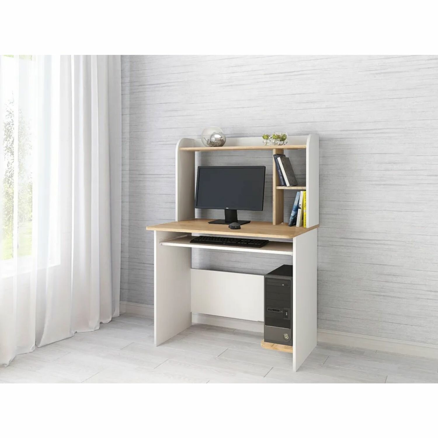 Стол компьютерный Грета-2, цвет Дуб Крафт золотой, размер 90х130х60 см.