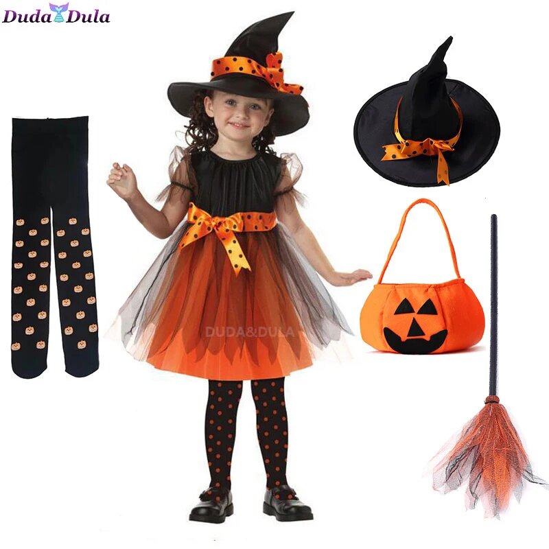 Костюм ведьмы BAMBICODA для девочек 2-10 лет 130, 23
