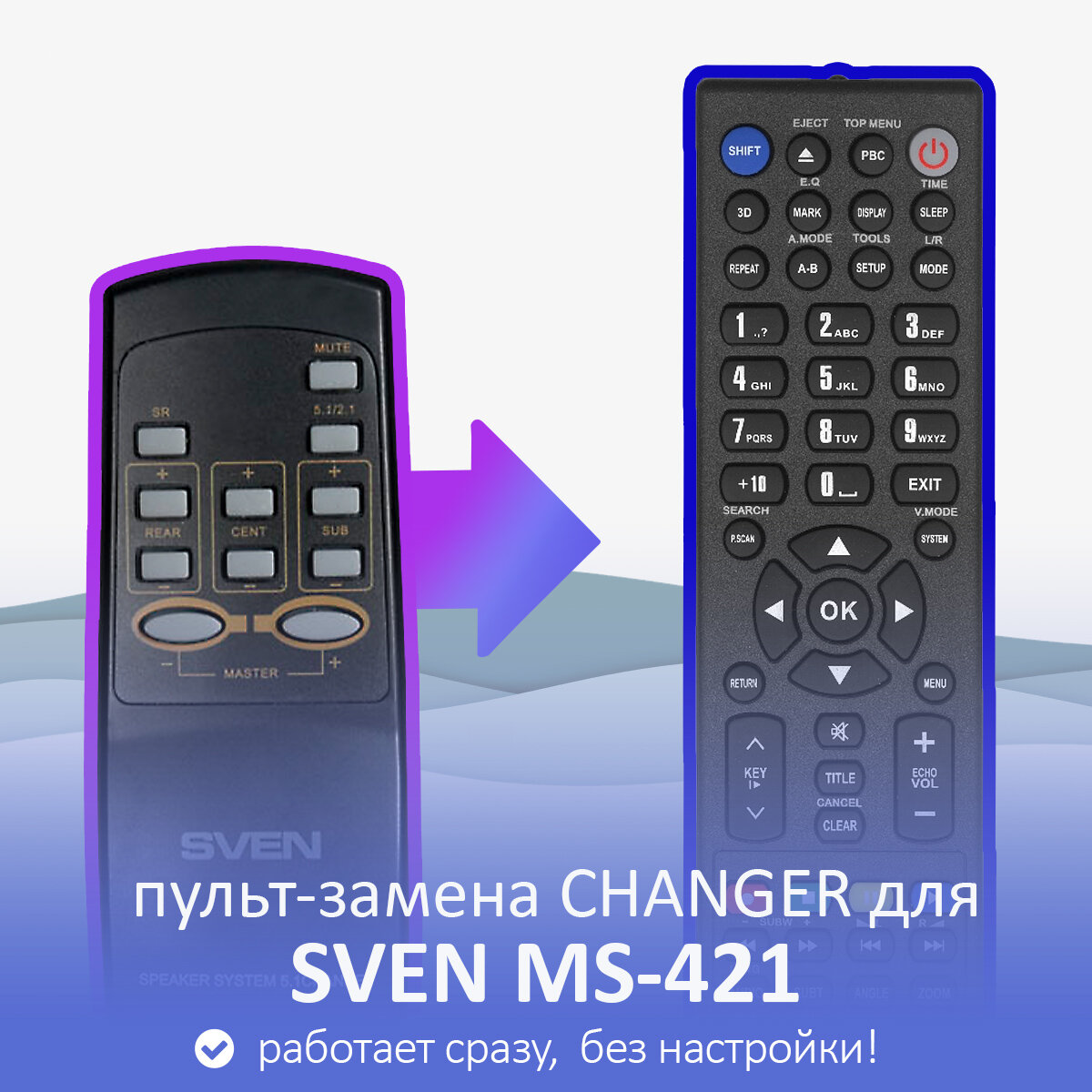 Пульт-замена для SVEN MS-421