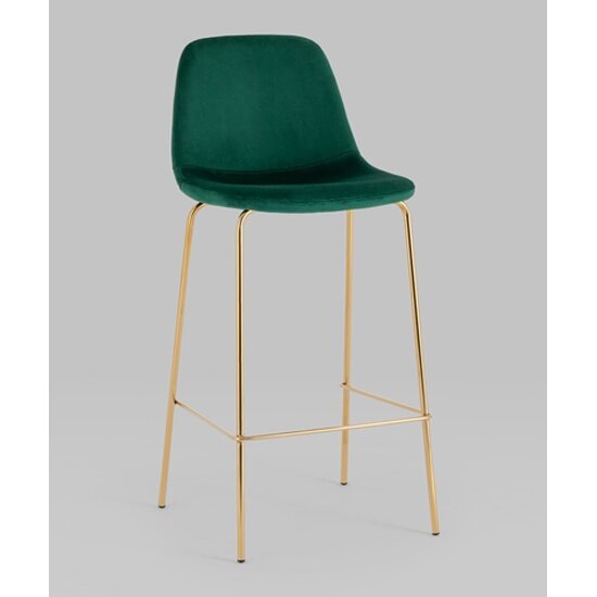 Стул барный Stool Group Валенсия SN, велюр зеленый, золотые ножки
