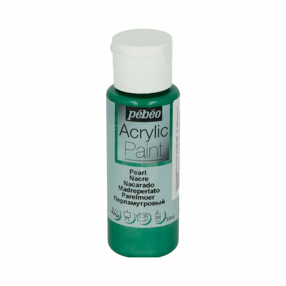 Краски акриловые PEBEO Acrylic Paint декоративная перламутровая 59 мл 097877 зеленый