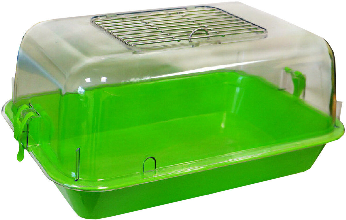 Террариум для грызунов Zooexpress с металлич дверкой прозрач средний цвет в ассорт 40х27х18смNEW