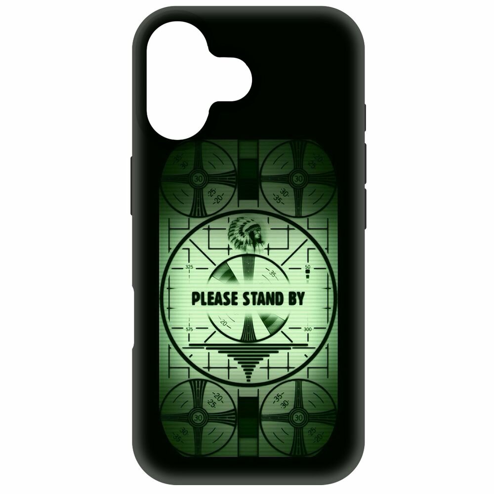 Чехол-накладка Krutoff Soft Case Фоллаут (Fallout) - Пожалуйста, подождите для iPhone 16 черный