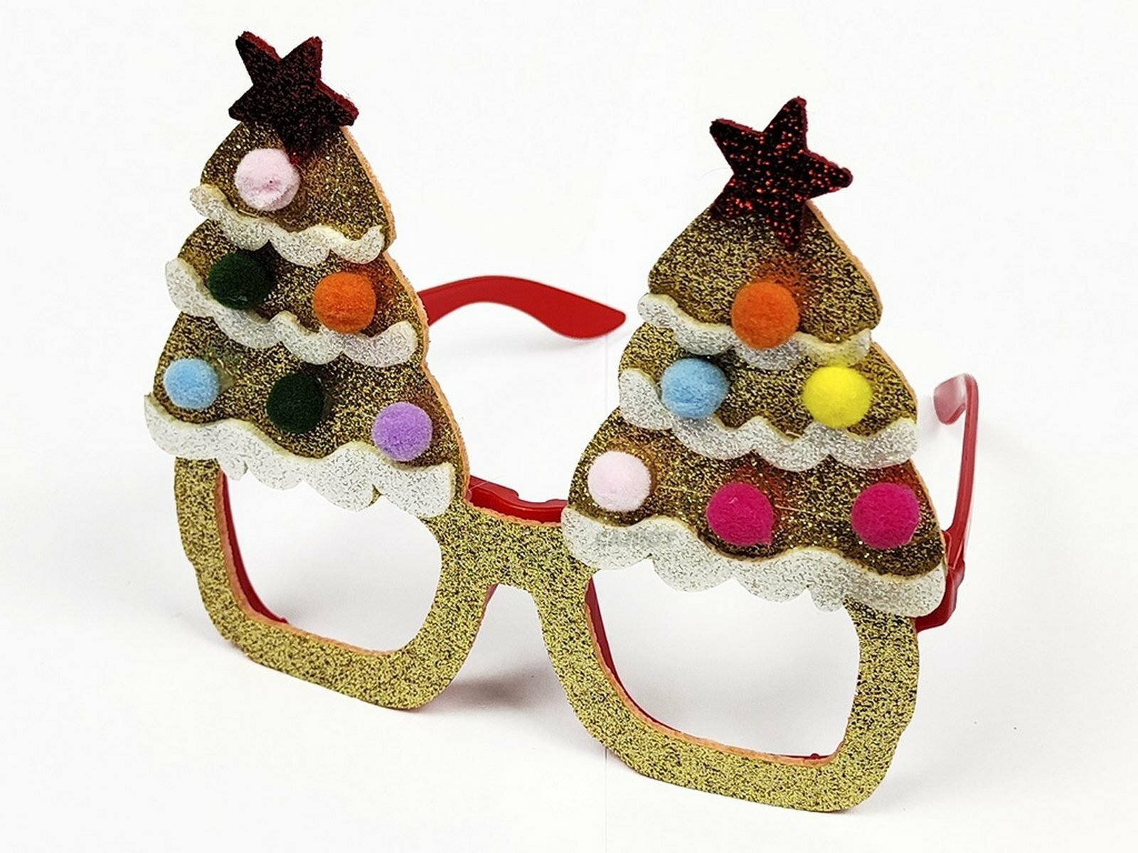 Очки карнавальные "Елочка" YJK золотой