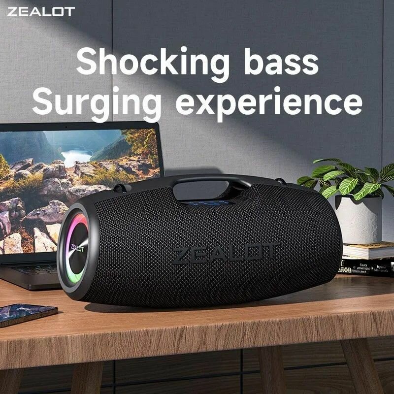 Портативная колонка Zealot "S78M", с микрофоном, 120W, влагозащита, Bluetooth, черная