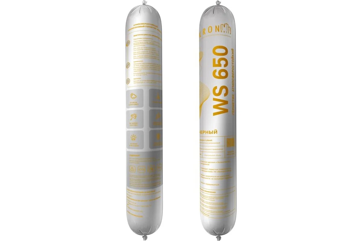 Kronbuild Атмосферостойкий силиконовый герметик черный 600 мл. WS650