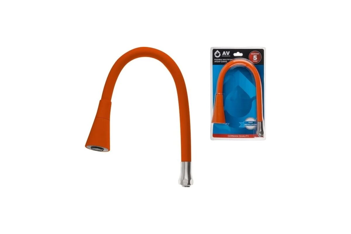AV Engineering AVZAP-2SRNG гибкий излив для смесителя с двухрежимной лейкой оранжевый