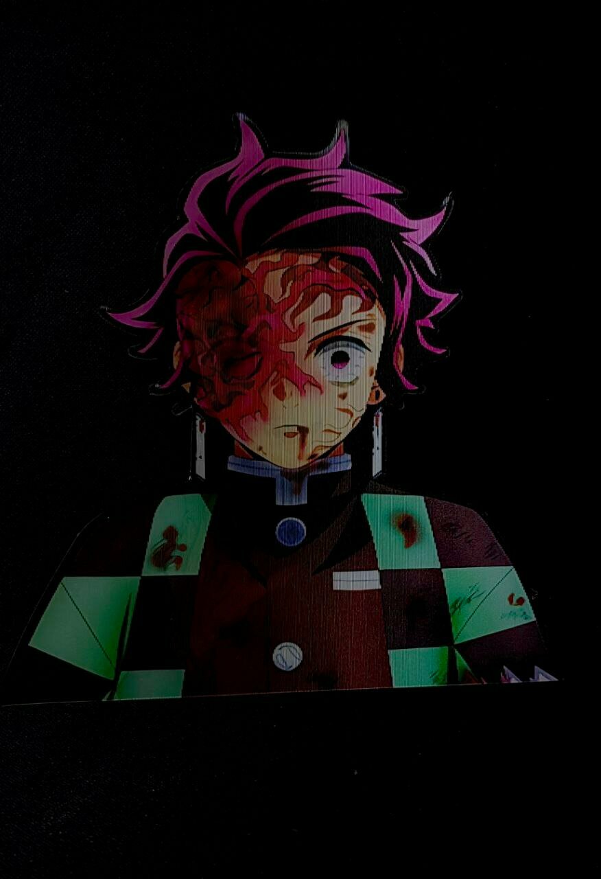 Наклейка голографическая Танжиро Камадо. Клинок рассекающий демонов