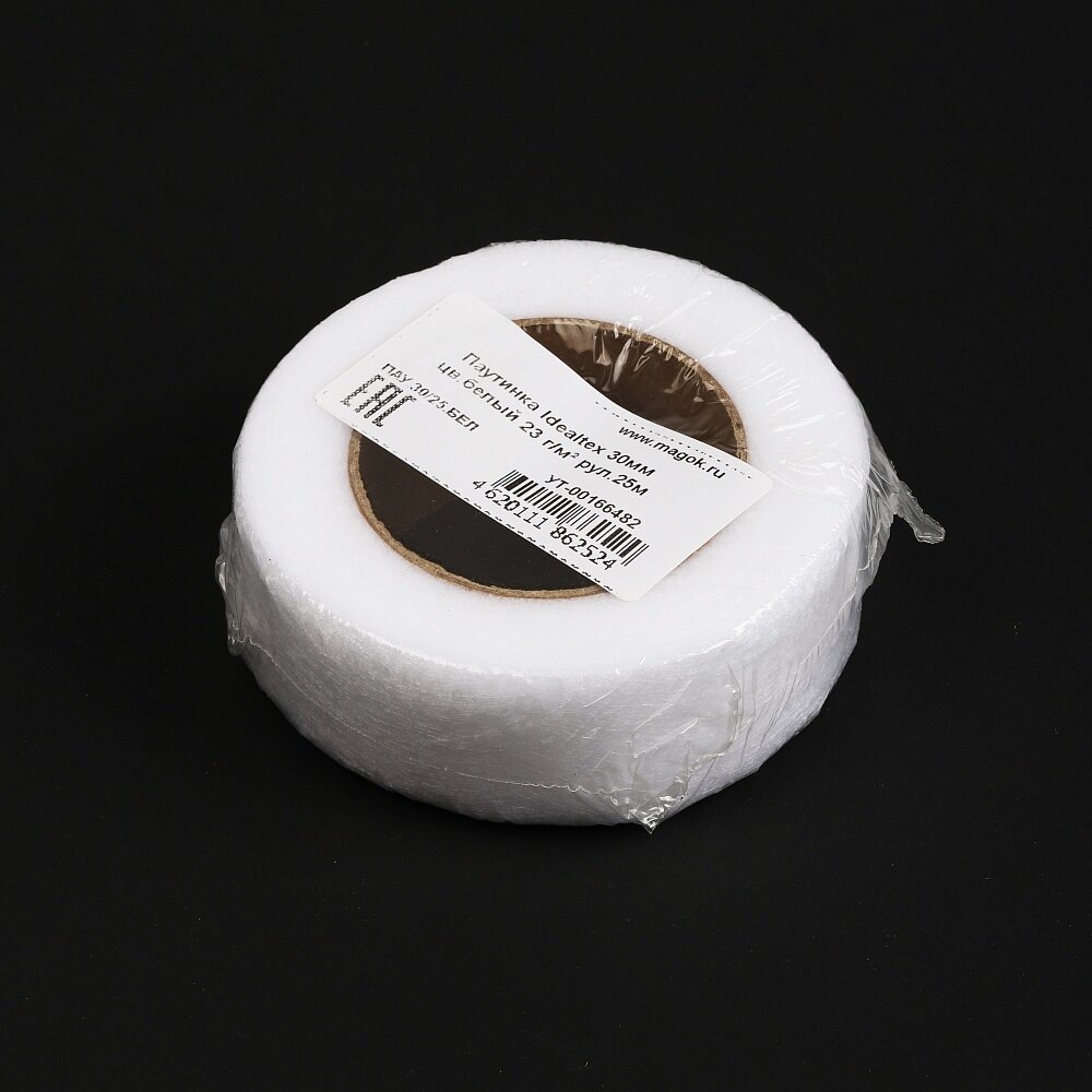 Паутинка IDEAL Idealtex 30 мм белый 23 г/м, рулон 25 м (ПАУ.30/25. БЕЛ)