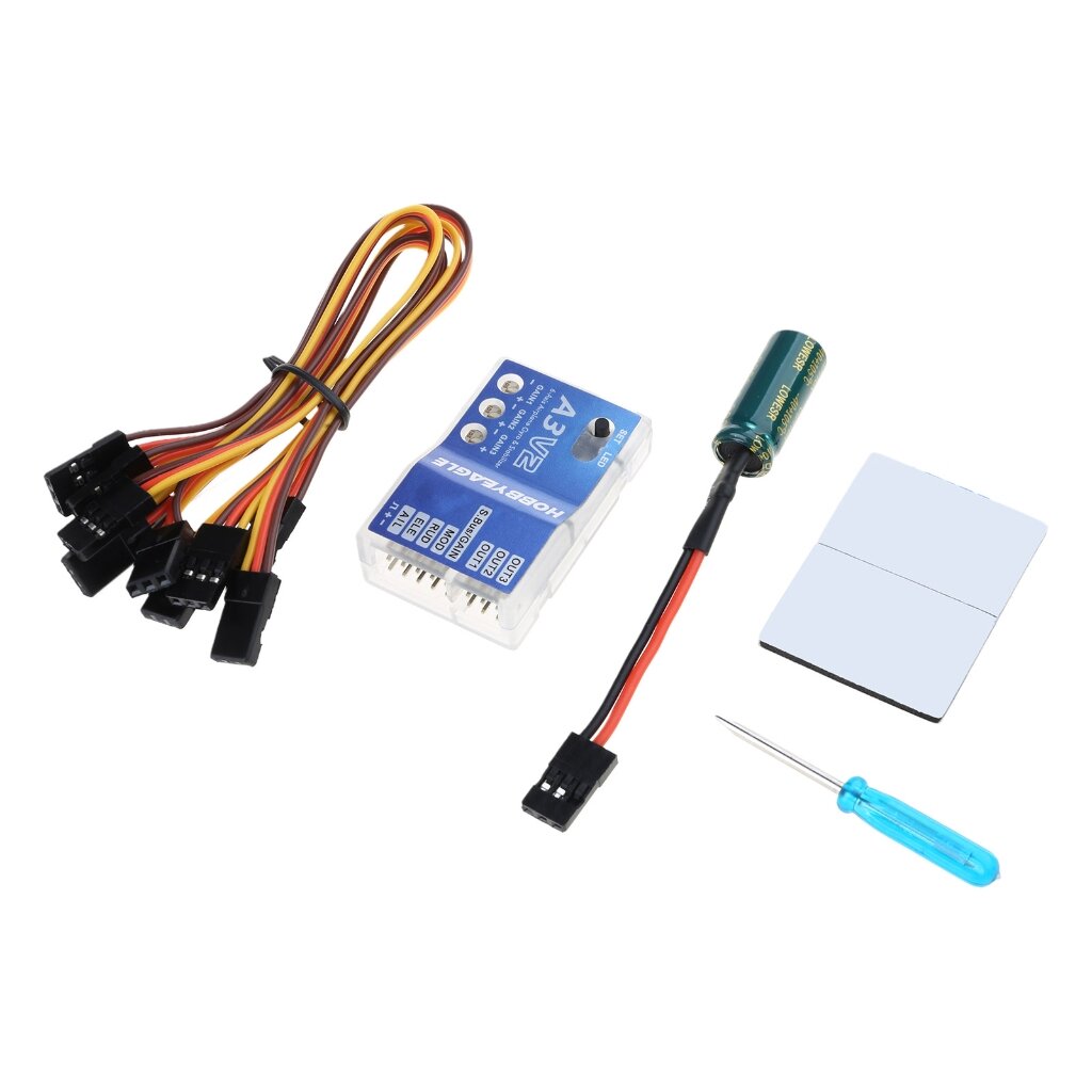 3-осевой гироскоп для радиоуправляемых самолетов, игрушечных самолетов с неподвижным крылом, стабилизатор полета для вертолетов с неподвижным крылом.