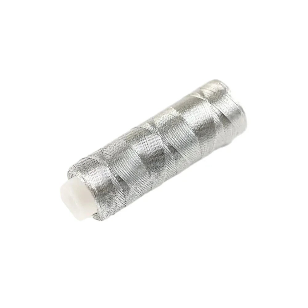 Швейная нить 200 м, золотистая, серебряная, полиэстер silver thread 1pc