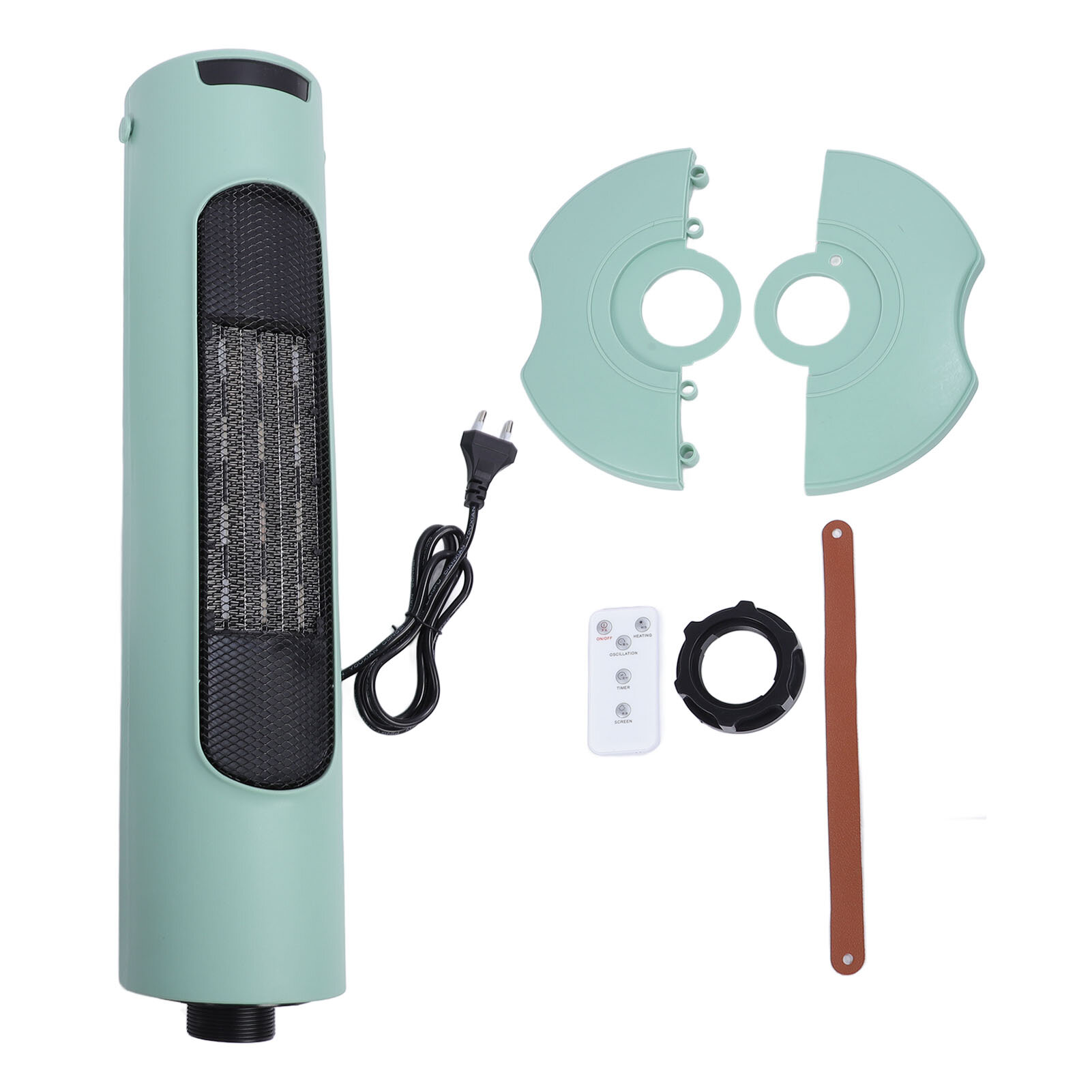 Обогреватель башня вращающаяся конструкция головки функция Время портативного сенсорного управления быстрое отопление электрический нагреватель с пультом дистанционного управления для домашней спальни Офис зеленый