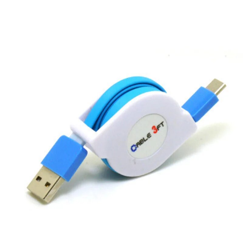 USB-C плоский выдвижной кабель 1 м/2 м/3 м красный 1M Type-c, blue