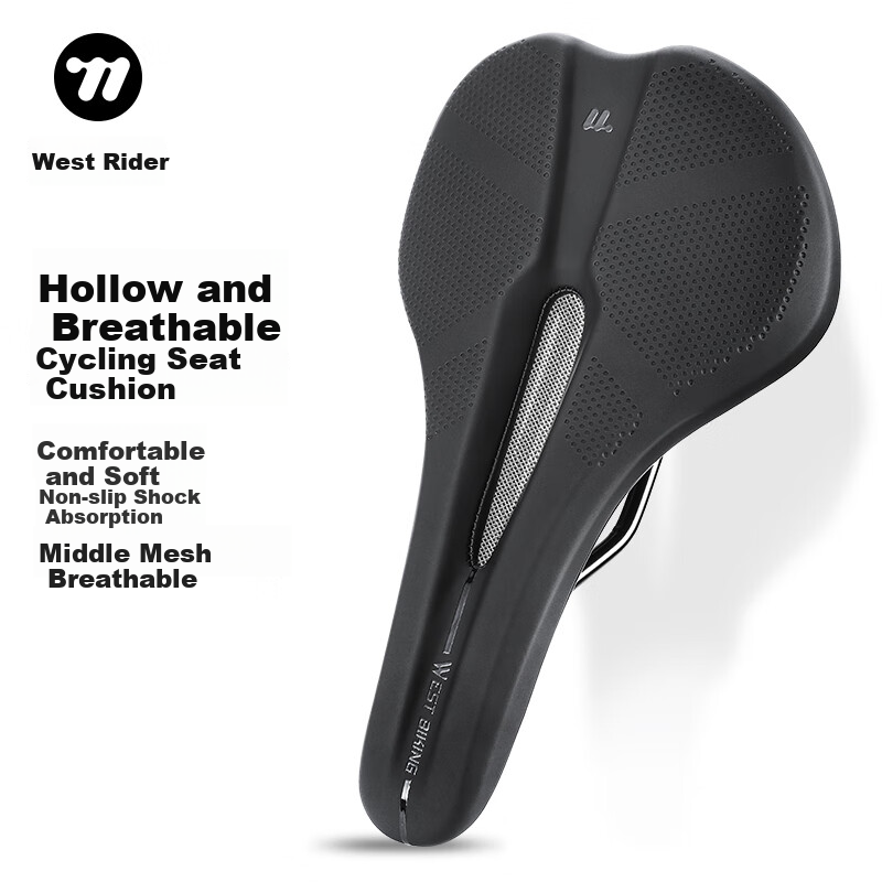 WestBiking Bike Saddle Seat Mountain Road Bike Lightweight Seat Cushion Comfortable Bicycle Riding Accessory Black