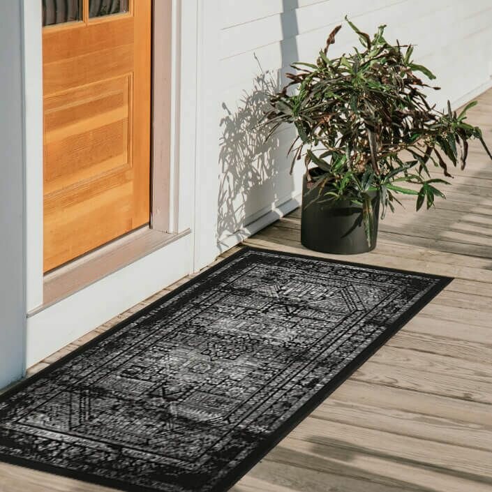 Иранский ковер на пол для комнаты безворсовый 45 х 90 см, палас для кухни, в гостиную Лунное затмение