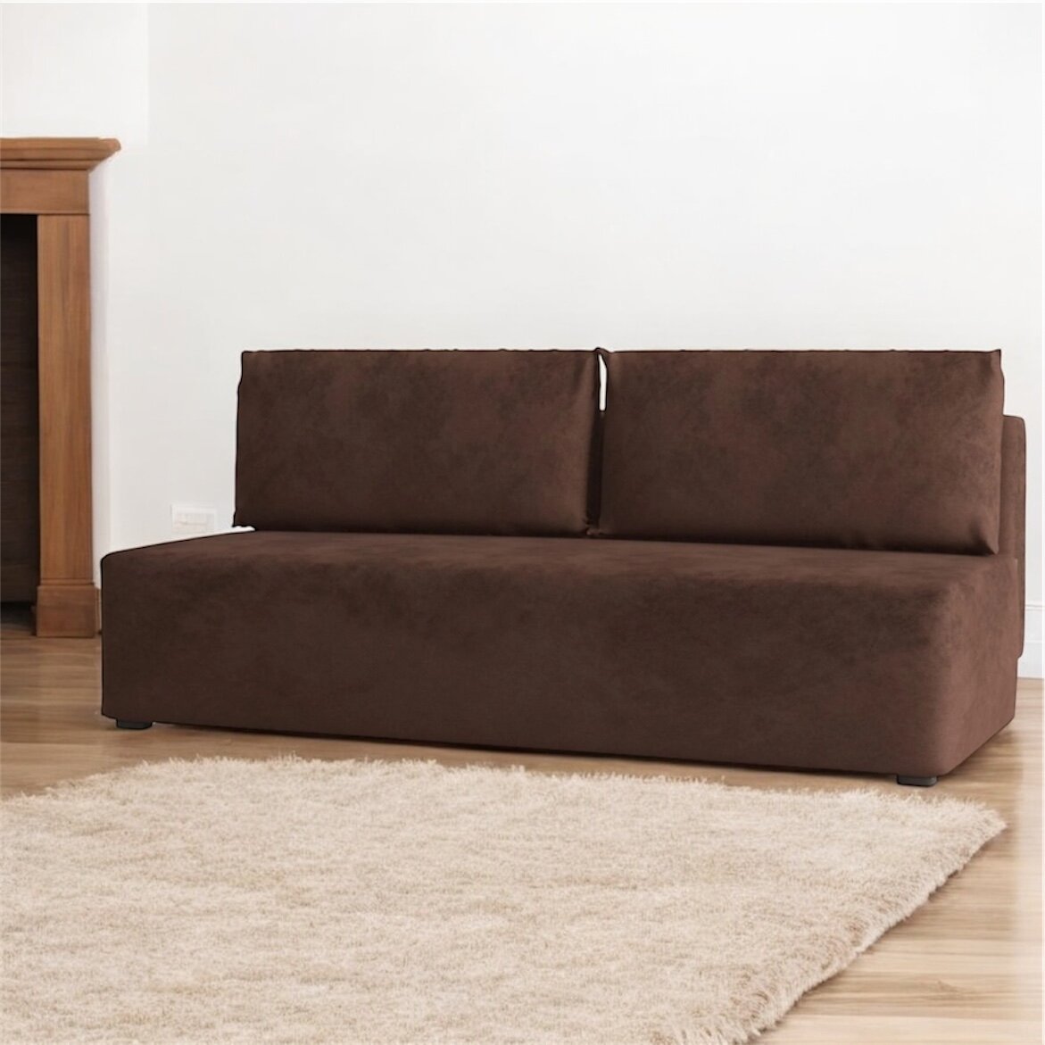 Диван-кровать "кубо", цвет: коричневый, ткань антивандальная, независимый пружинный блок, для дома/офиса
