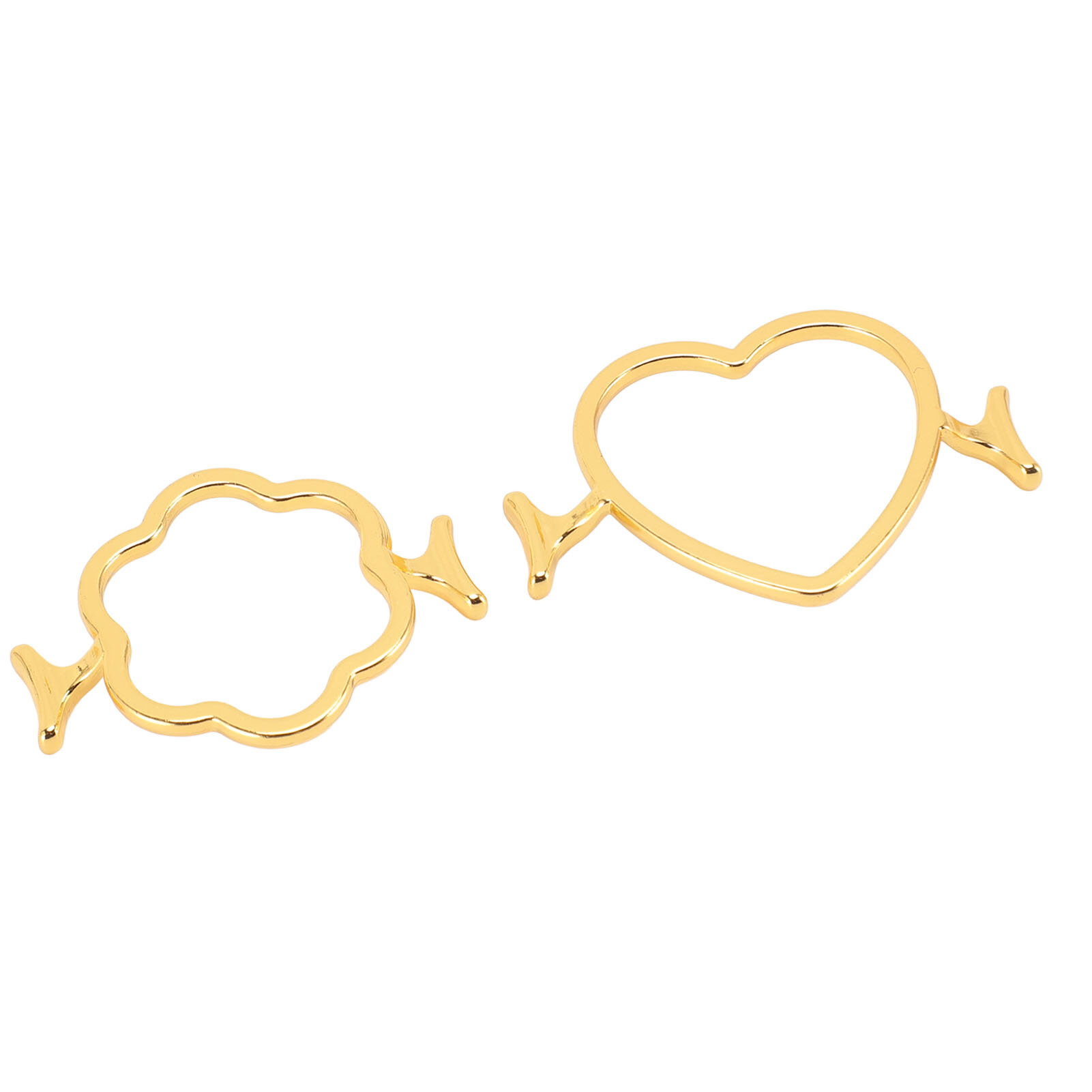 2 шт. формы для сургучной печати, набор колец для сургучной печати с формой сердца и цветка, золото для 2,5 см, сургучный штамп