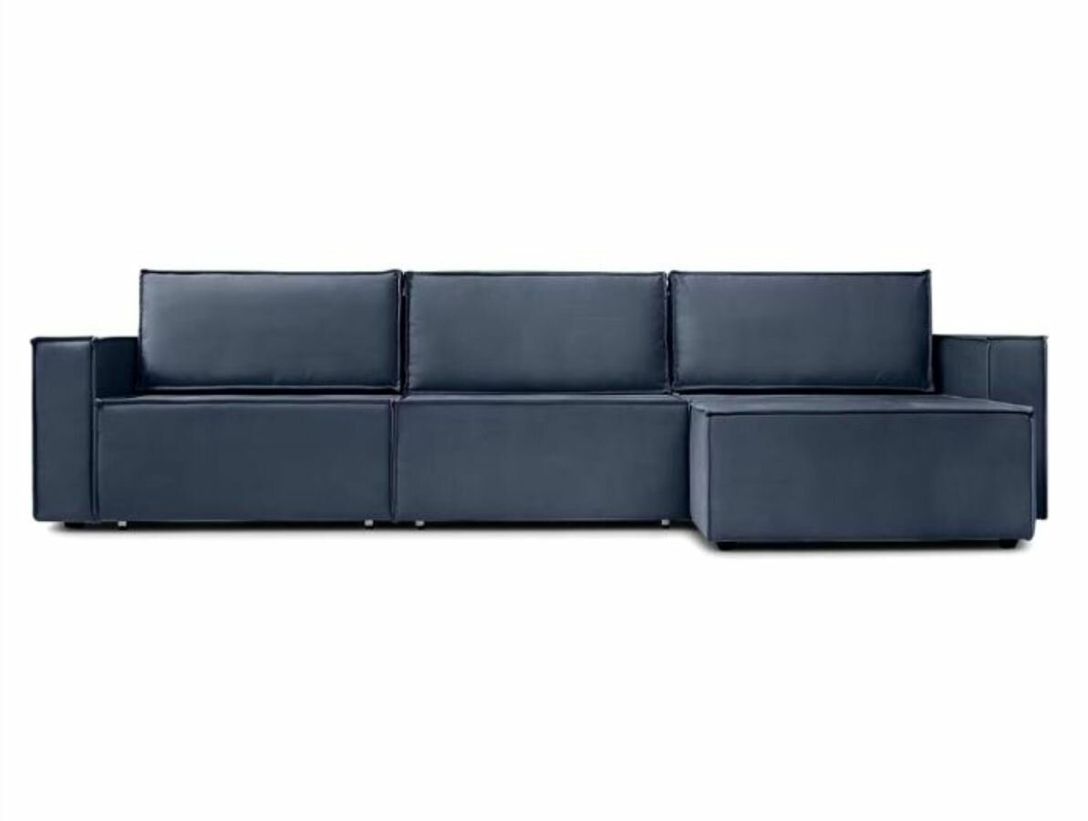 Диван Лофт 3 модуля с оттоманкой правый, Еврокнижка с наполнением из инновационной высокоэластичной пены Elax, ткань микровелюр 310/T018