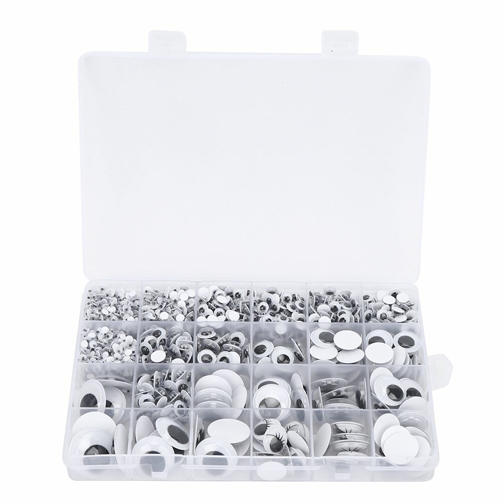 Самоклеящиеся подвижные кукольные глаза 4-25 мм, черно-белые, пластиковые, для игрушек, для поделок и украшений