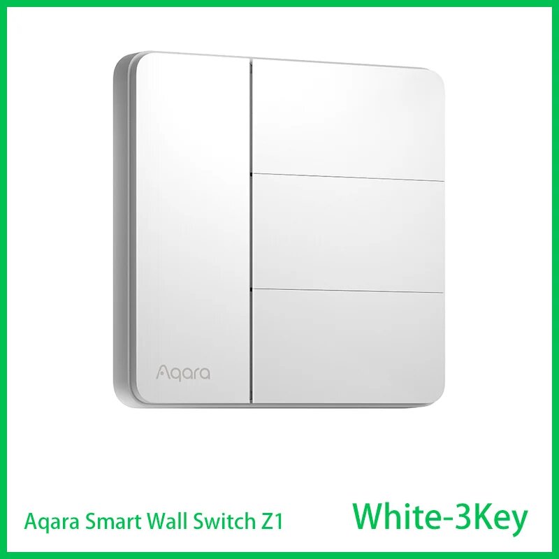 Умный выключатель на стене Aqara Z1 ZigBee 3.0 More Control Switch с одним живым/нейтральным проводом, кнопка для света, для умного дома, приложение HomeKit-White-3key