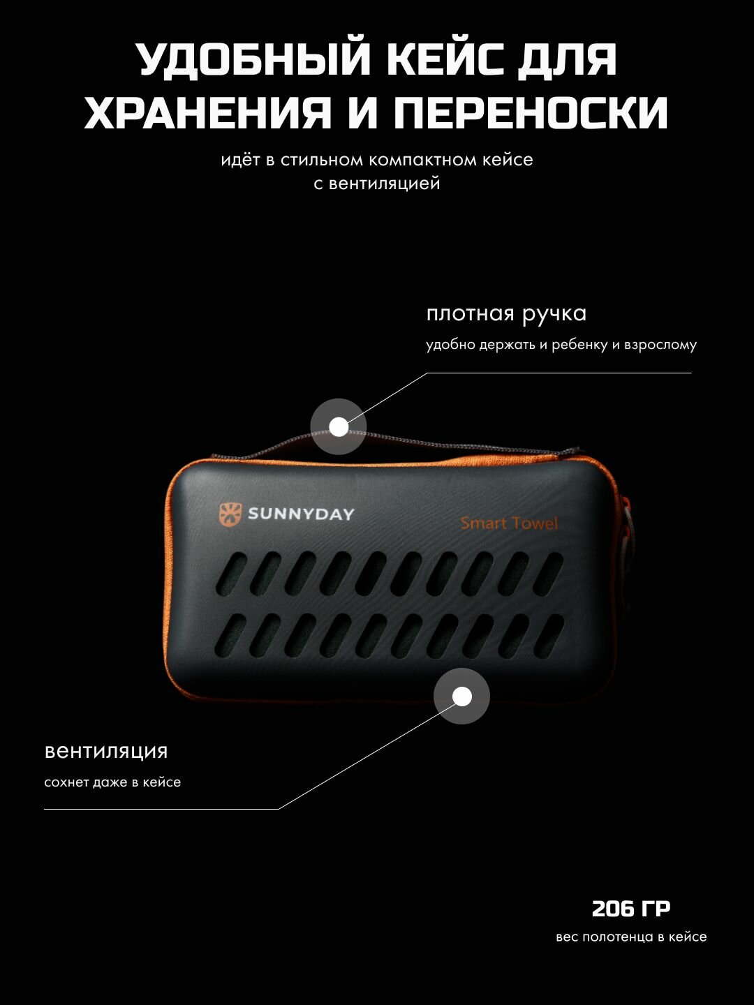 Полотенце "SUNNYDAY Smart", вафельное, с капюшоном, 120х60 см — фото 1
