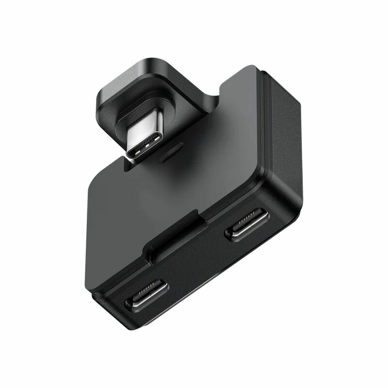 Переходник-разветвитель USB Type C JSAUX (PD 100W) адаптер c 2 портами (Type C) для быстрой зарядки Nintendo Switch 2/1/OLED под углом 90 градусов игровой консоли Нинтендо Свитч 2 - DD0012