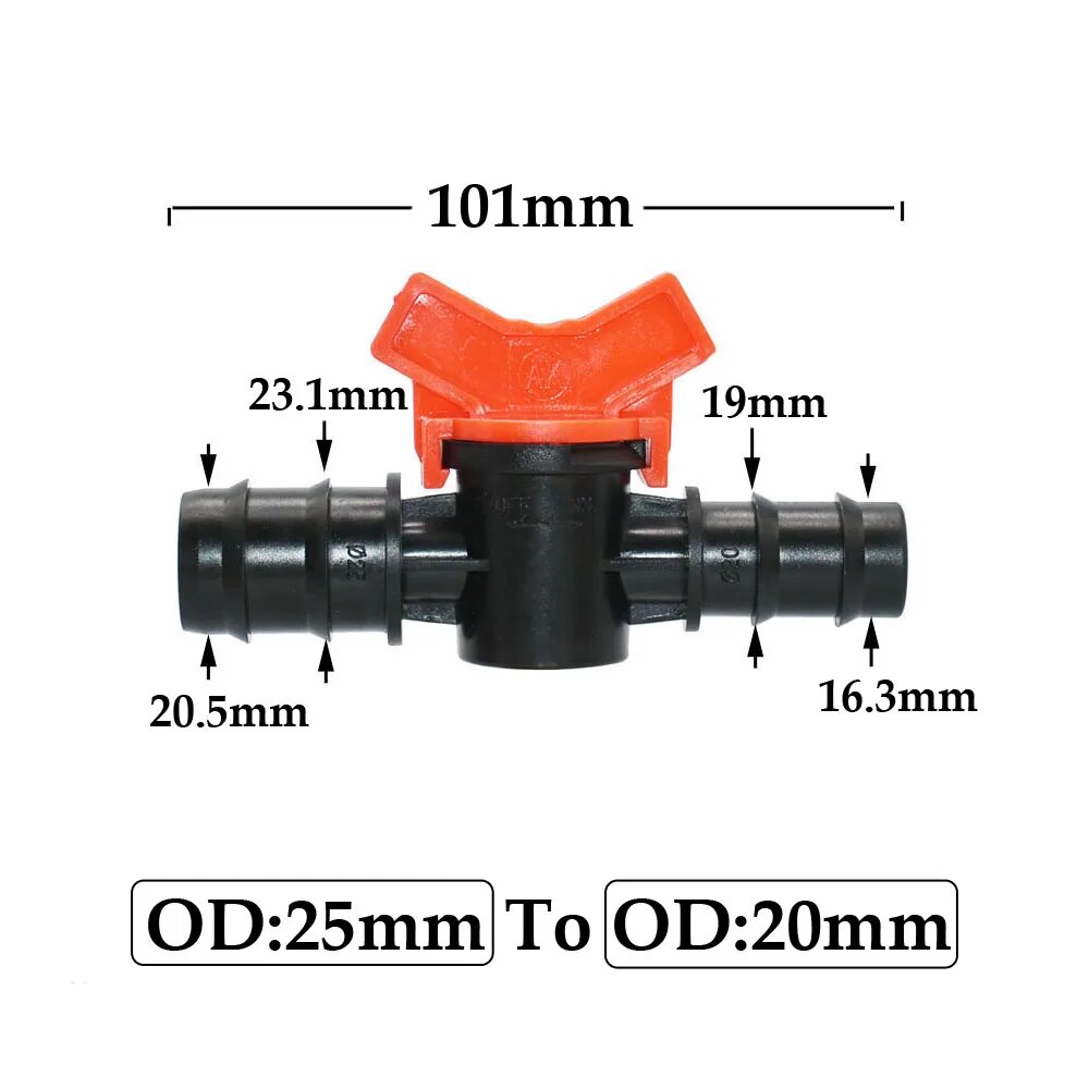 Миниатюрные пластиковые запорные соединительные клапаны для шланга 4/7 8/11 10/16/20/25 мм, переходник для садовой ирригационной трубы, зазубристый