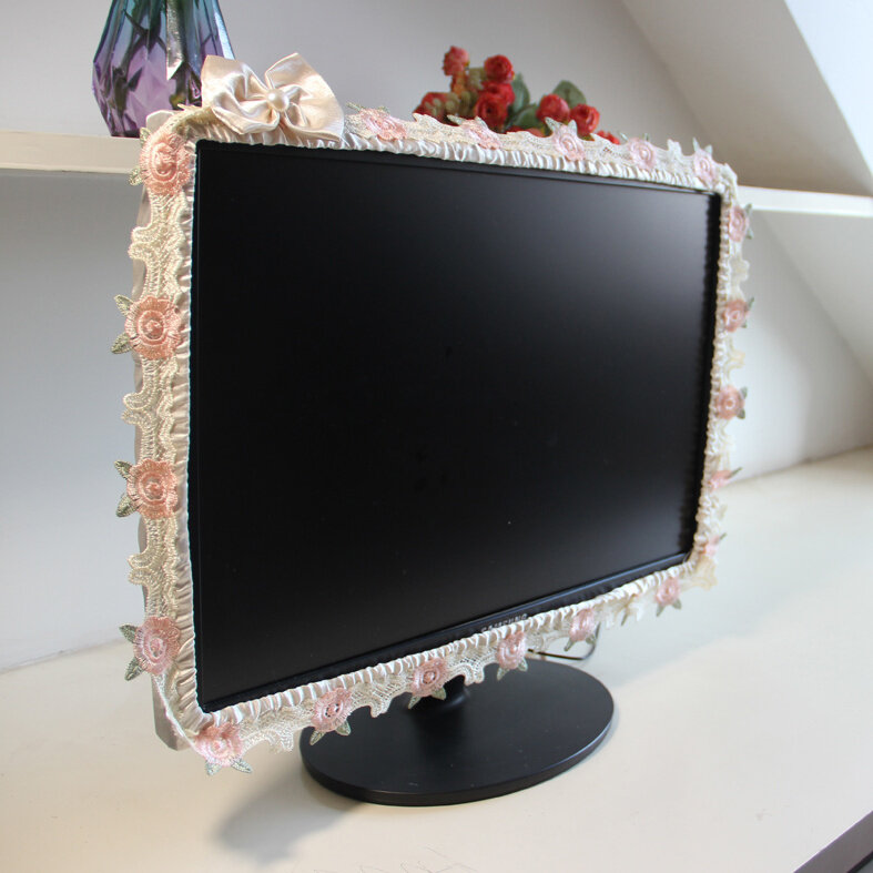 Чехол для компьютера из свежей ткани, кружевной чехол для монитора, чехол для телевизора, рамка с вечным календарем, защита от пыли