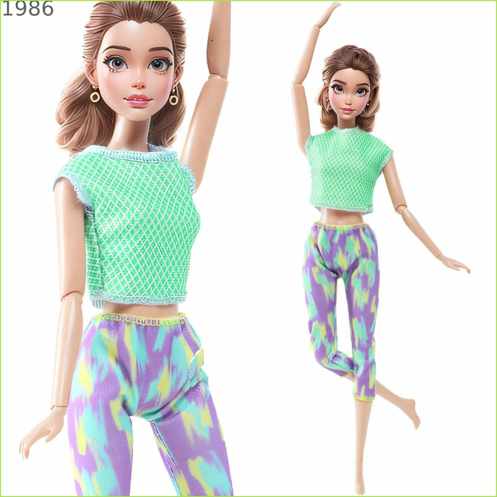Комплект одежды для куклы Барби, женская футболка йоги + брюки, спортивная одежда кукол 29-30 см, аксессуары