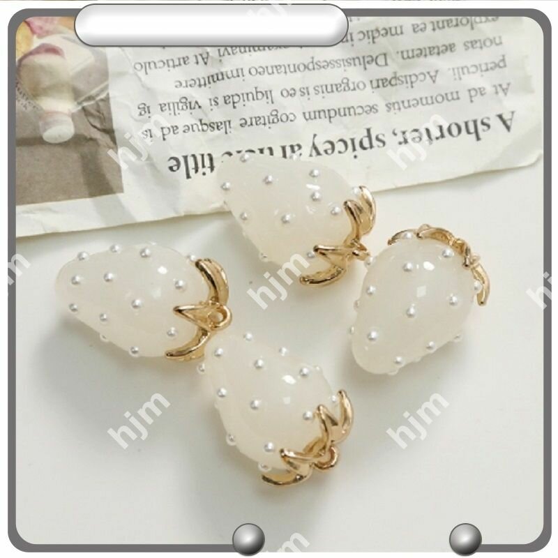 Подвески из клубничных бусин из смолы, для ожерелья и сережек своими руками, Аксессуары для изготовления ювелирных изделий