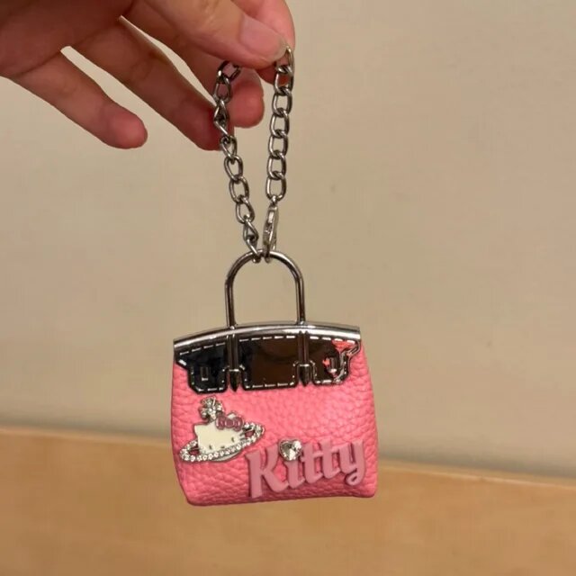 Милый брелок Sanrio Hello Kitty, подвеска для рюкзака с мультяшным персонажем, аксессуар для брелока, чехол для наушников, подарок для кошелька.